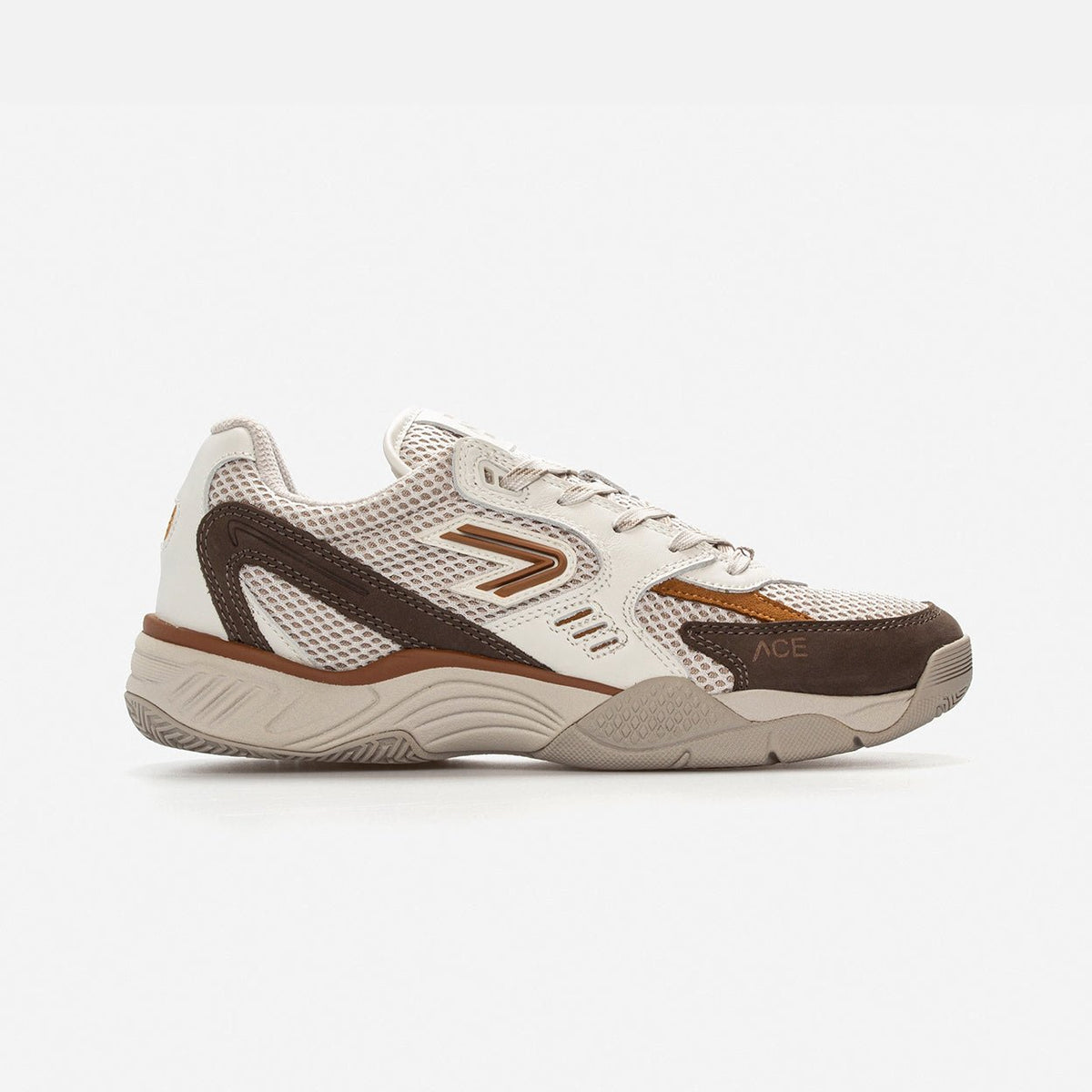 The ACE Hub ACE 25 tennis inspired sneaker in Light Bone/Cognac/Light ...