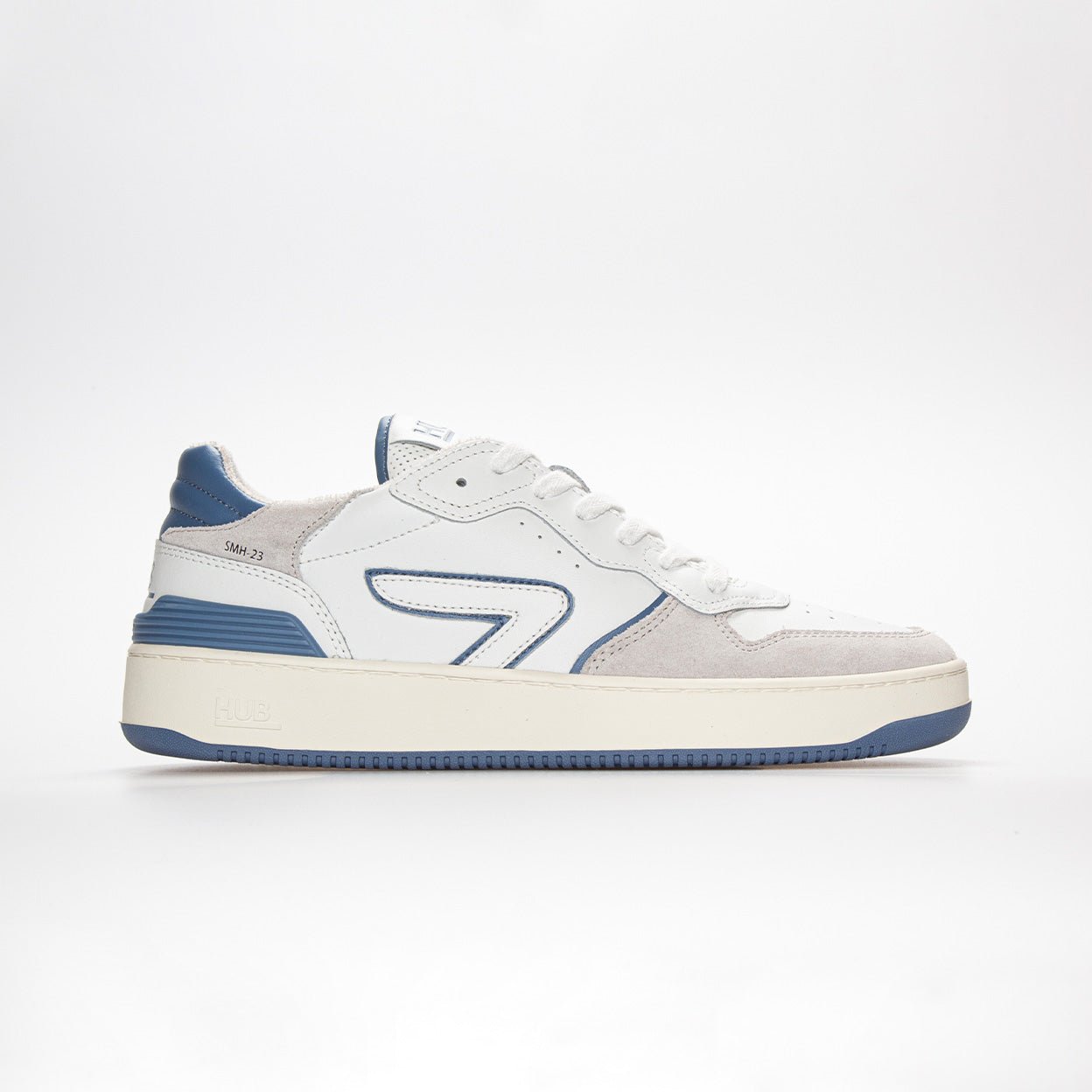 HUB SMASH in White/Elemental Blue for Men - HUB Footwear